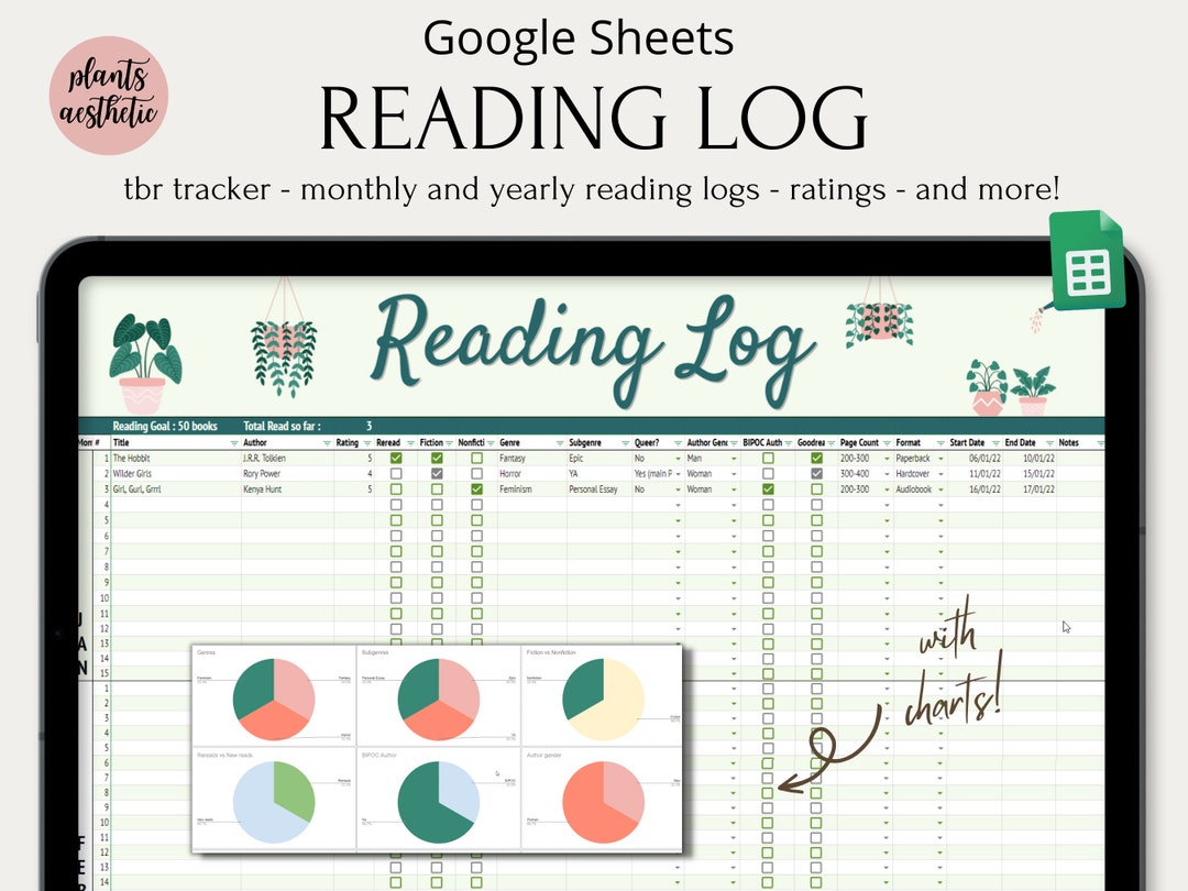 Reading Log Google Sheets Template Catalogue Books Database Book ...