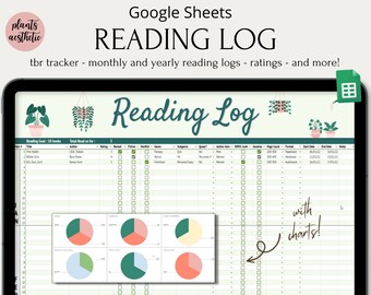 Book Tracker Spreadsheet Reading Log Google Sheets - Etsy