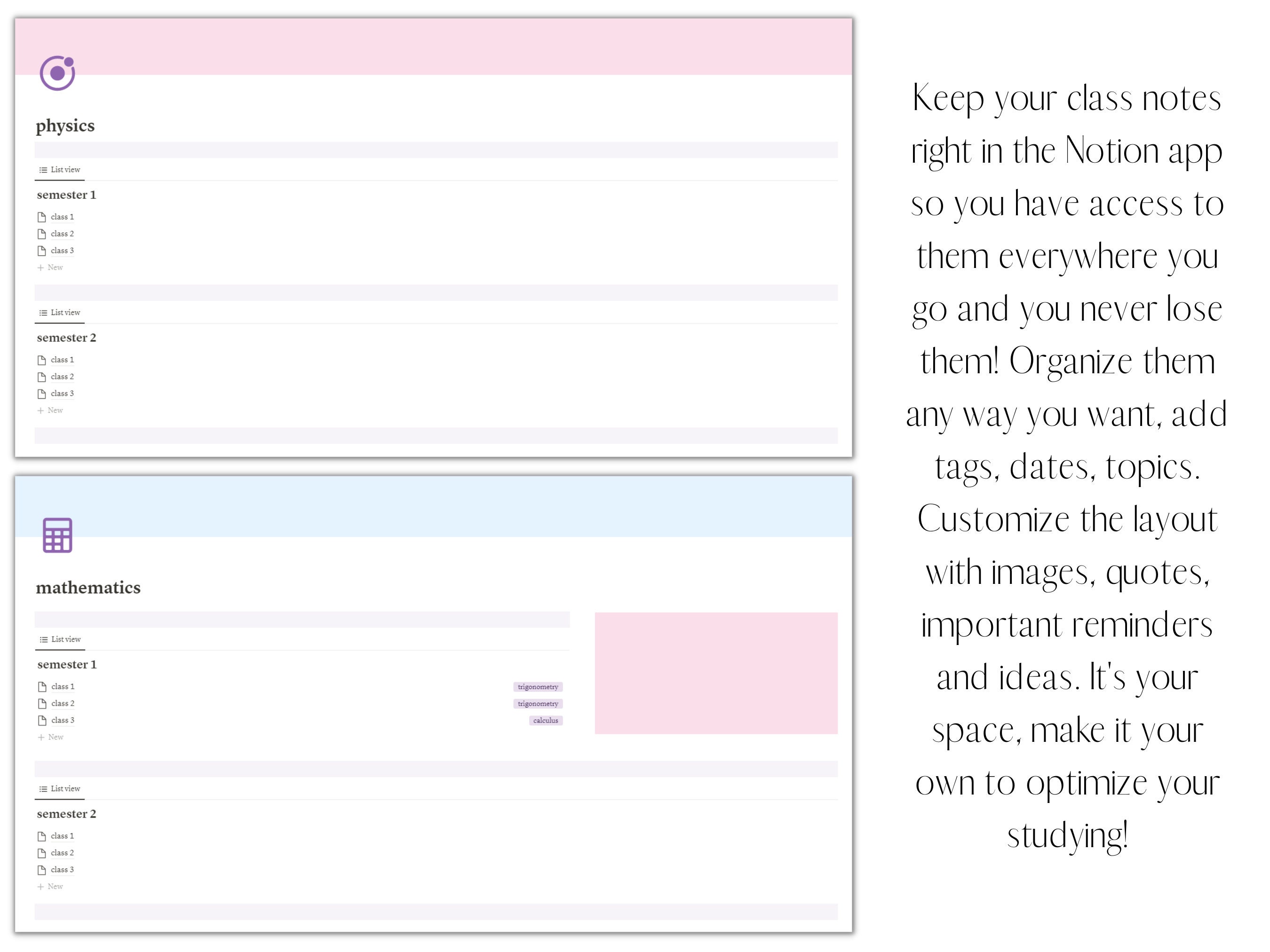 Student Planner Notion Template College Daily Notebook Journal ...
