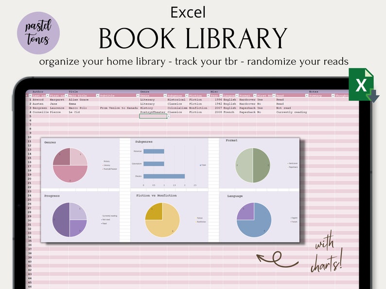 Book Library Excel Template Catalogue Books Database Book Tracker ...