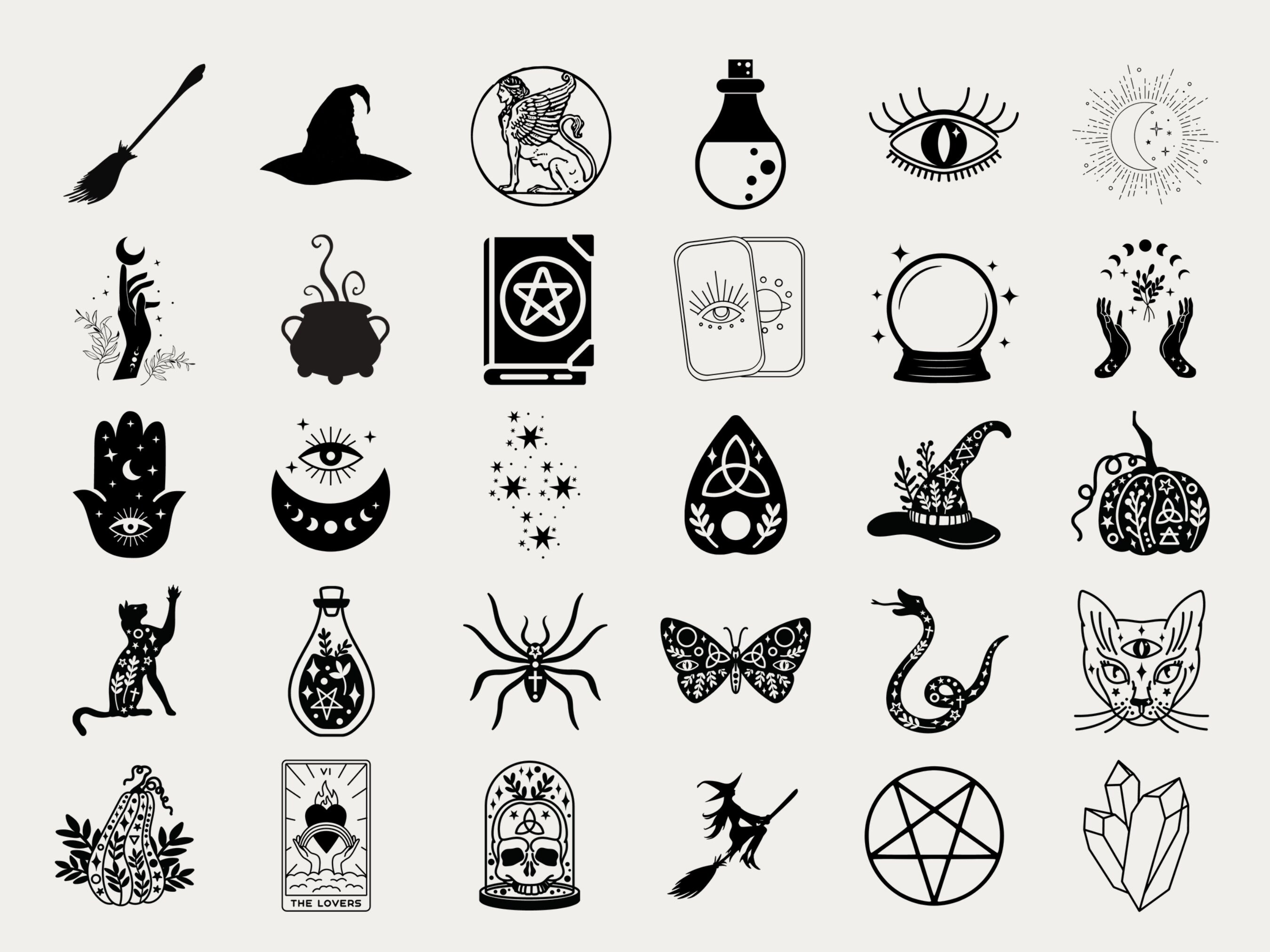 Pastel Witchy Icons for Notion Templates PNG SVG Digital Art Business ...