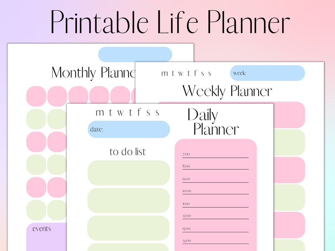 Pastel Life Planner PDF Template Tablet Bullet Journal - Etsy