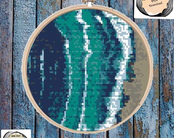 OCEAN WAVE Cross Stitch Pattern PDF Digital Download Sea - Etsy