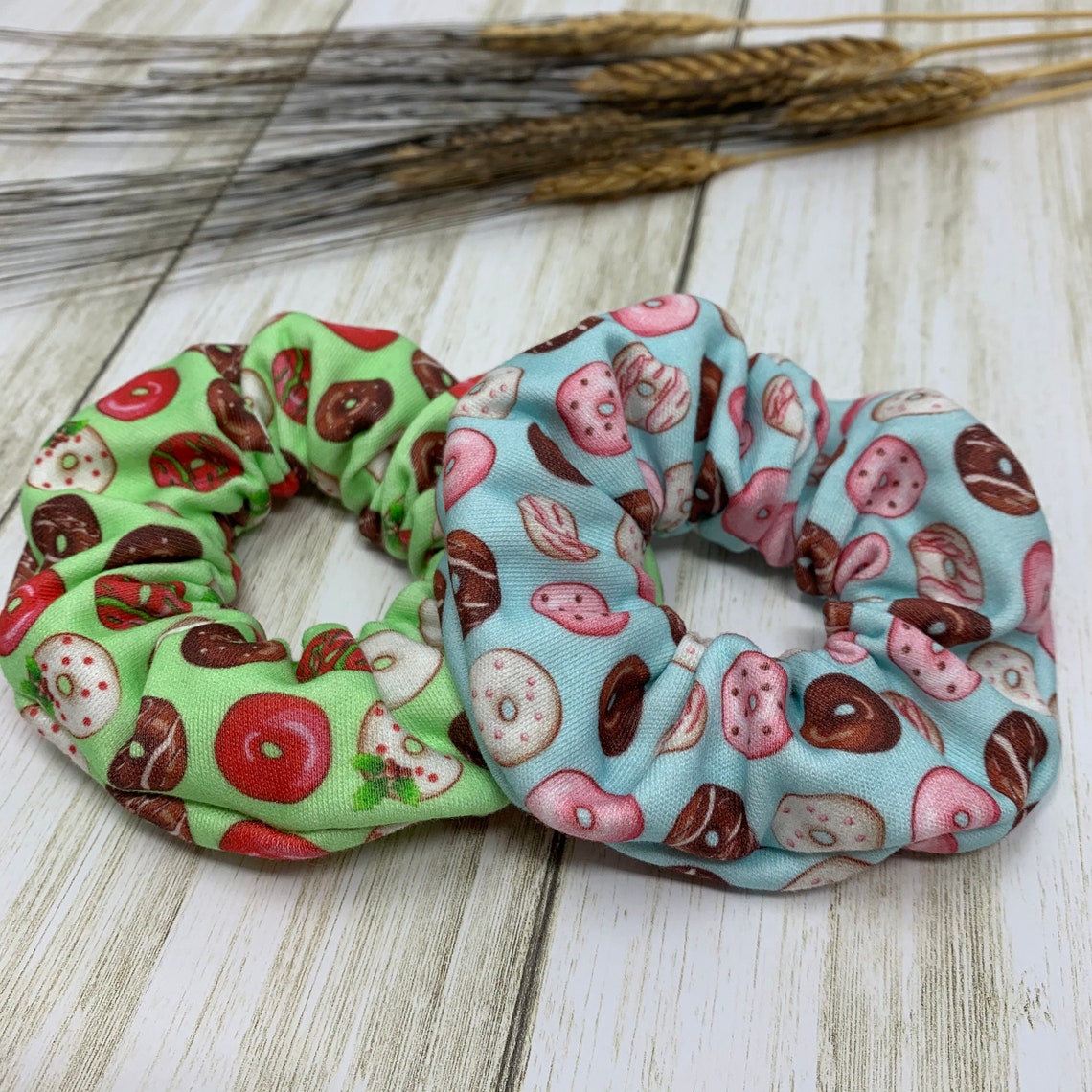 Donut scrunchie handmade retro scrunchies doughnuts hair | Etsy