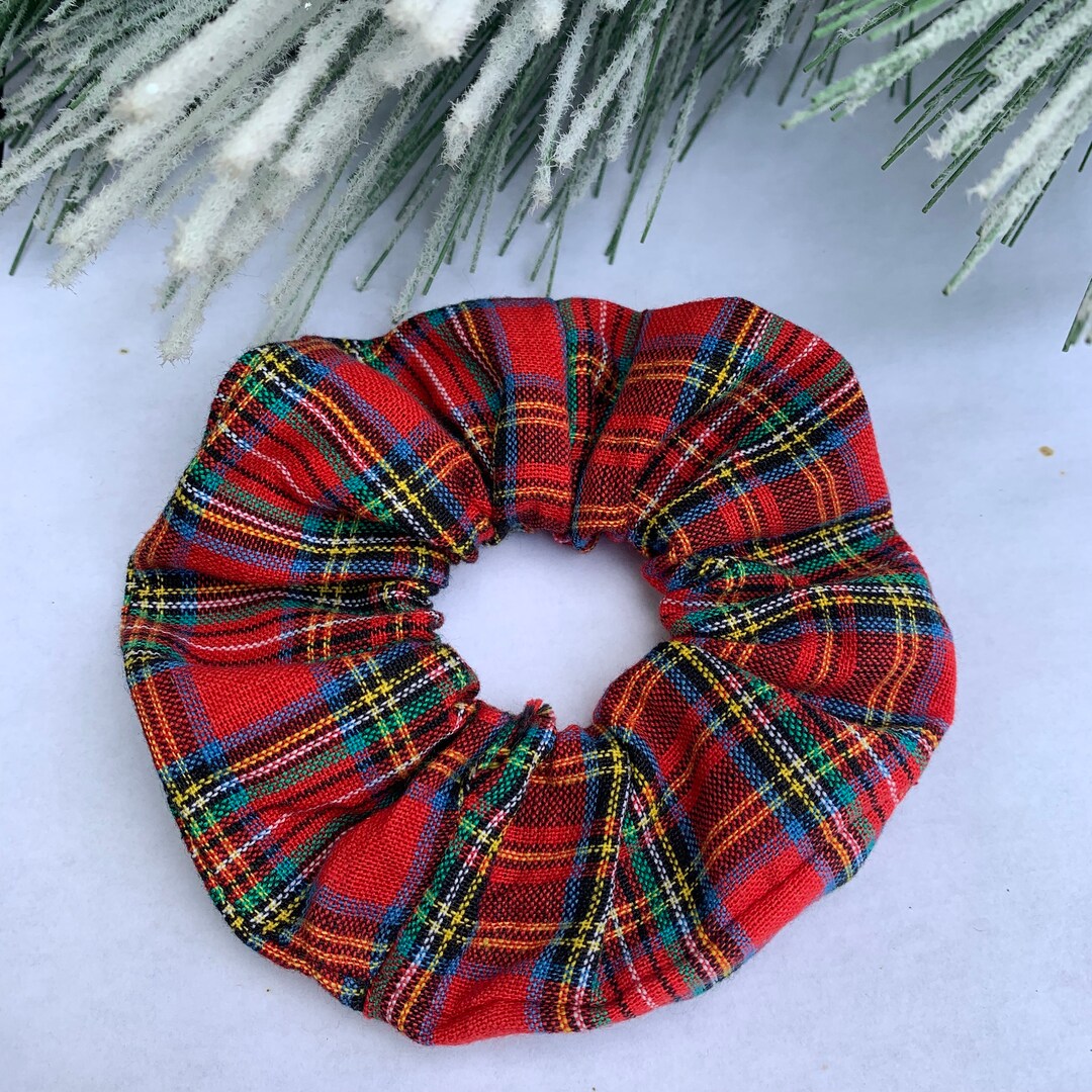 Plaid Scrunchie Handmade Ponytail Holder Hair Ties Preppy Scrunchies - Etsy
