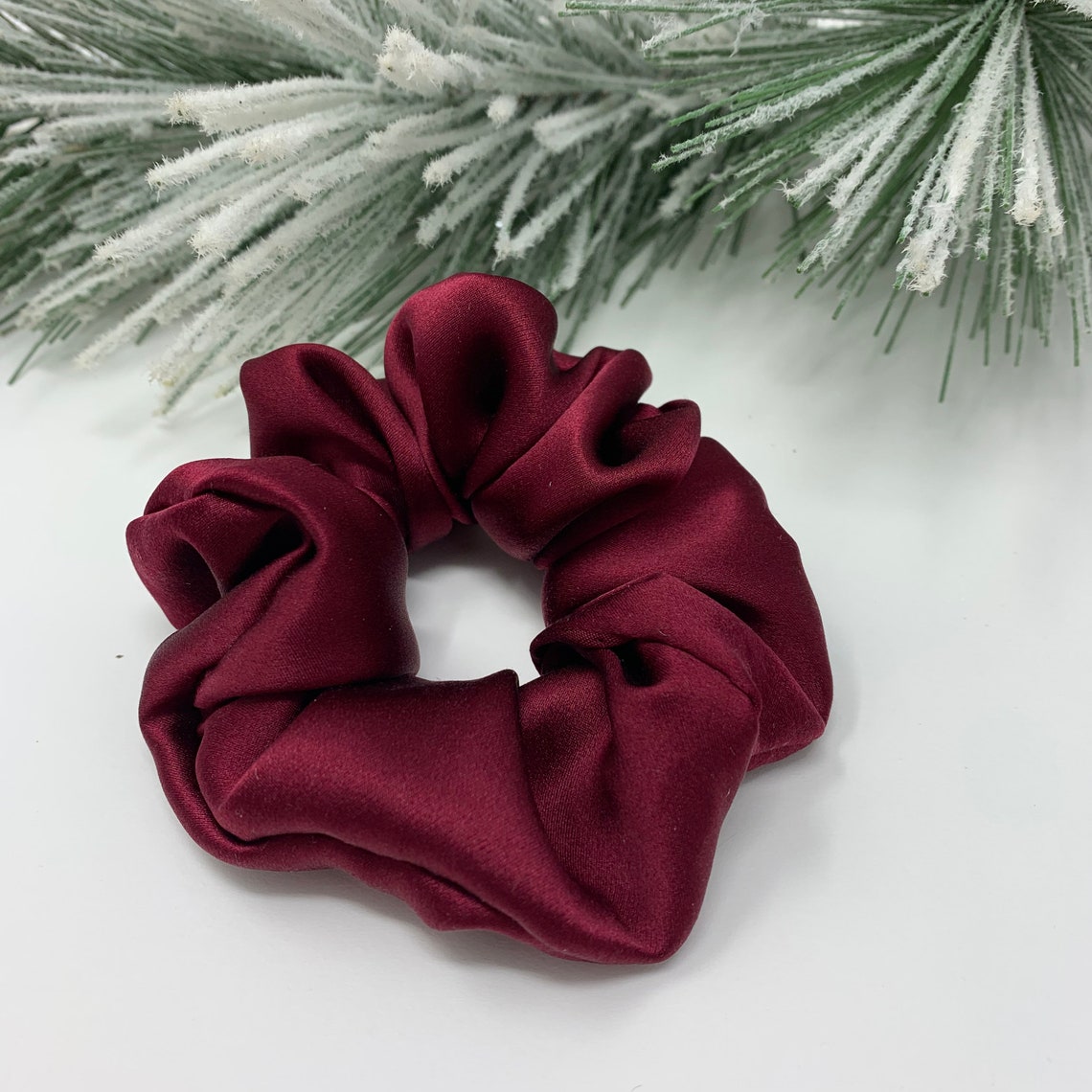 Burgundy 100% Pure Silk Scrunchie Natural Silk Ponytail Holder | Etsy