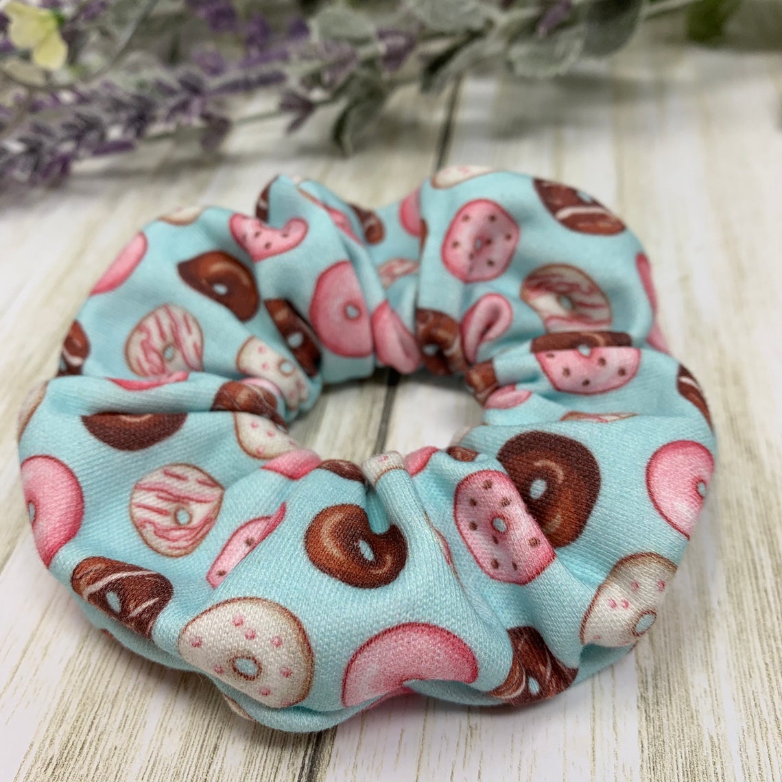 Donut scrunchie handmade retro scrunchies doughnuts hair | Etsy