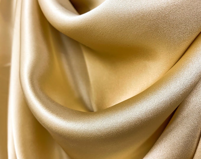 Gold Color 100% Pure Mulberry Silk Fabric 19 Momme Silk by the | Etsy