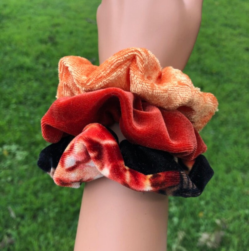 Fall Scrunchies 3 Pack. Handmade Autumn Ponytail Holders. | Etsy