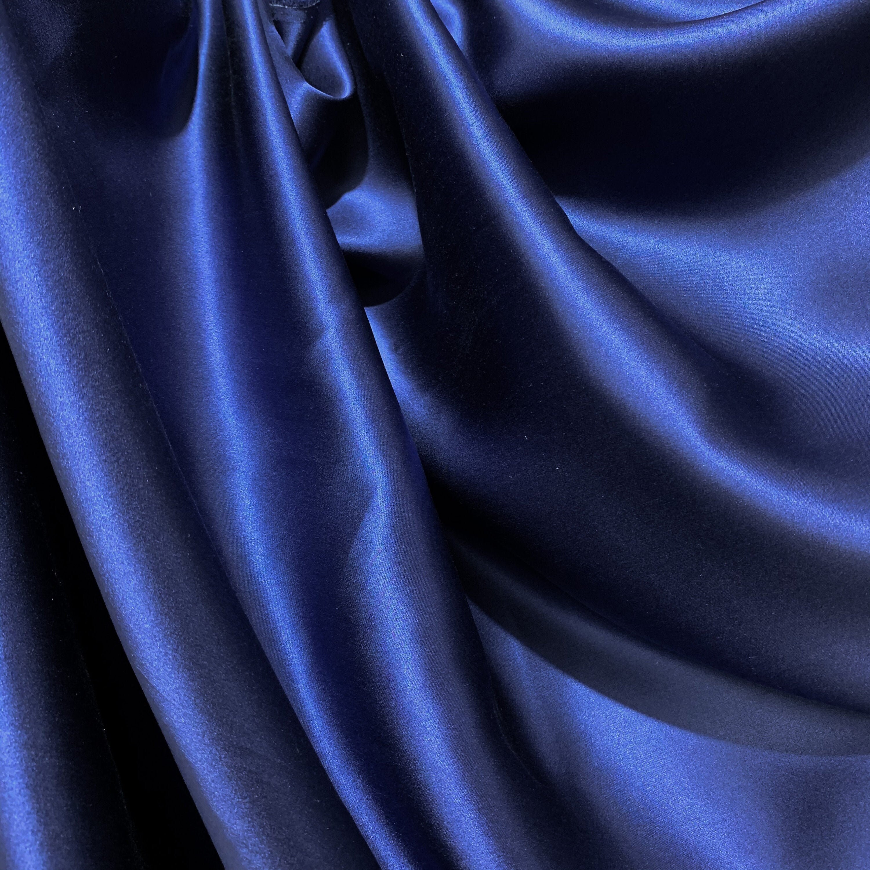 Navy Blue 100% Pure Mulberry Silk Fabric 19 Momme Silk by the - Etsy