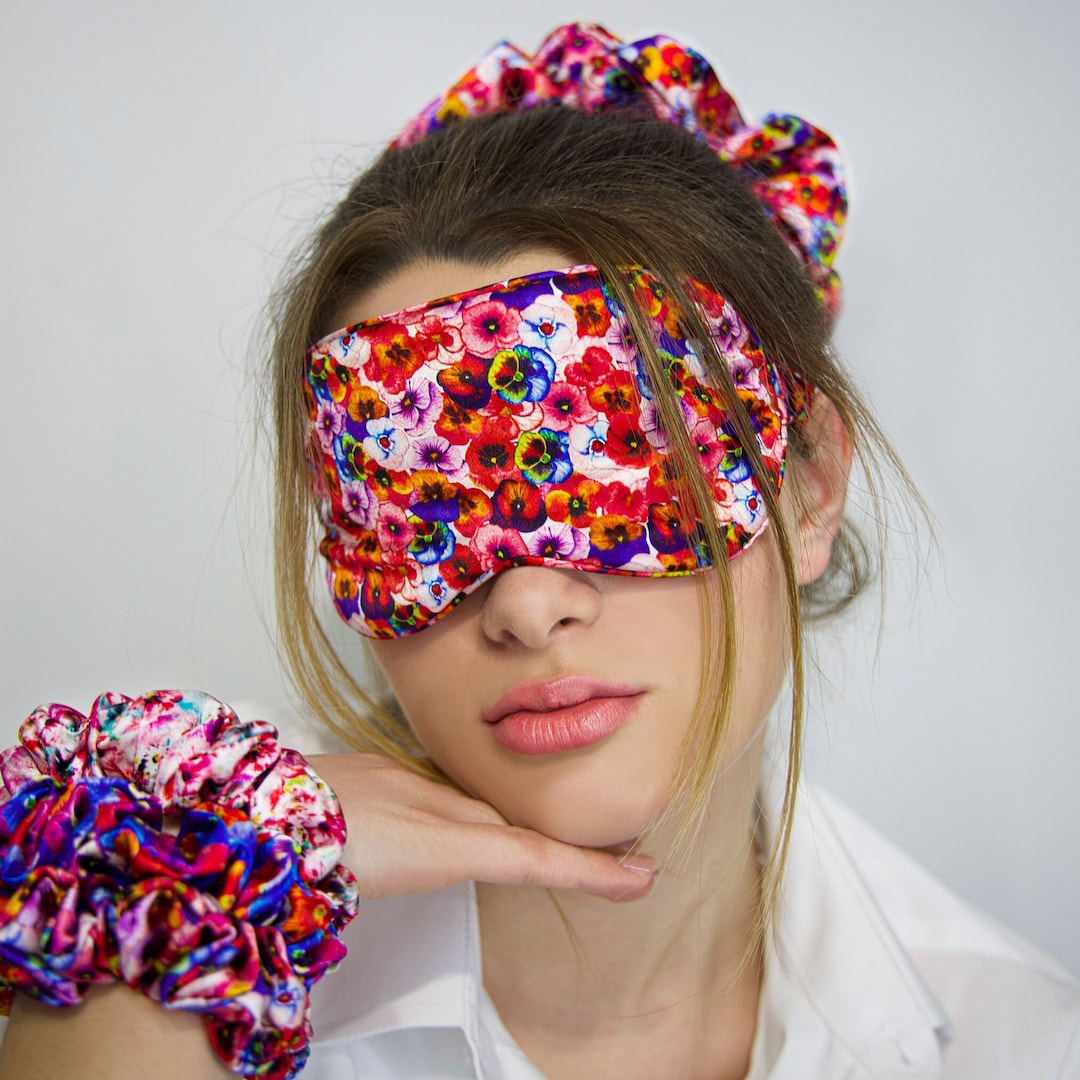 Floral 100% Mulberry Silk Eye Mask 22 Momme 6A Grade - Etsy