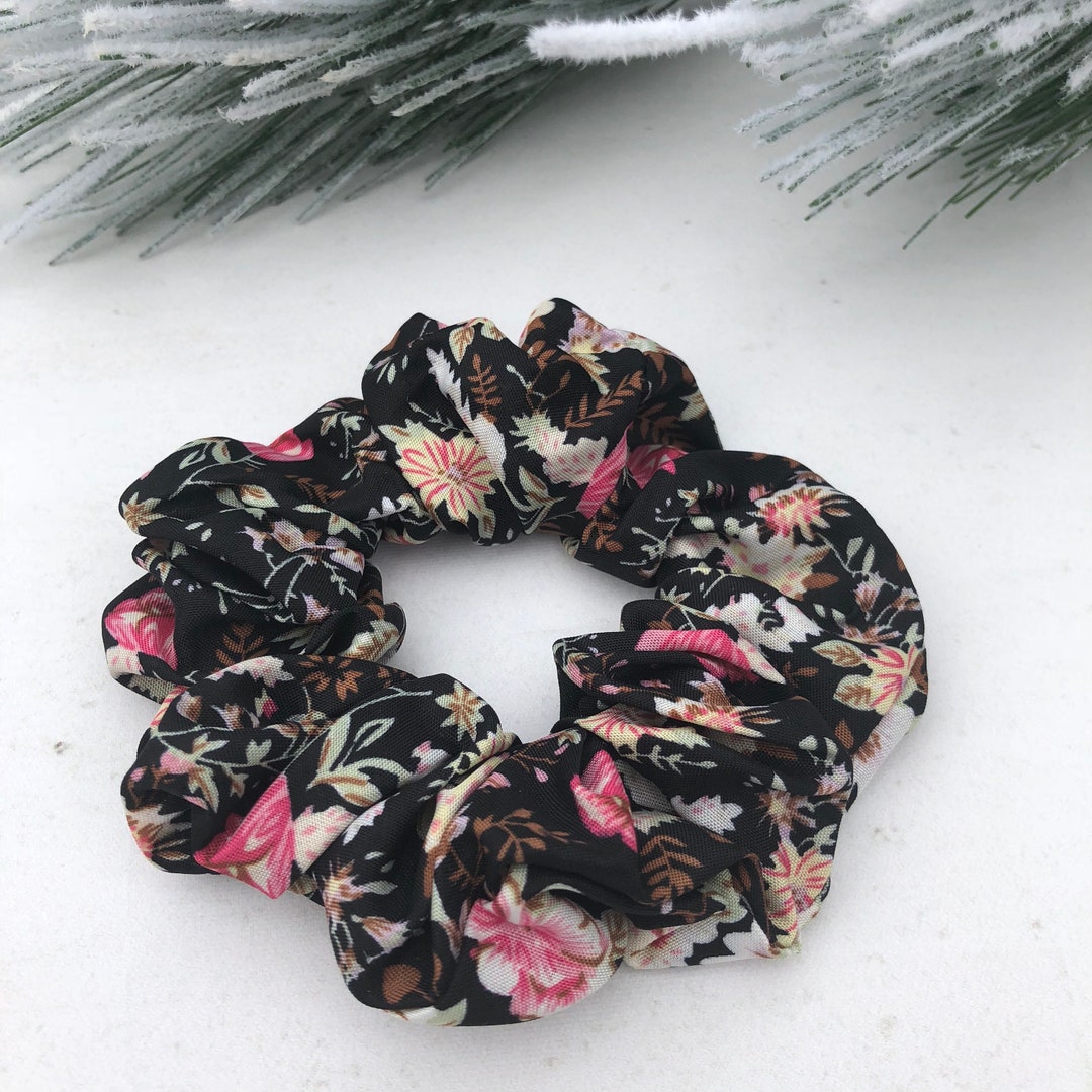 Floral Scrunchie Handmade Ponytail Holder Hair Ties Preppy Scrunchie - Etsy