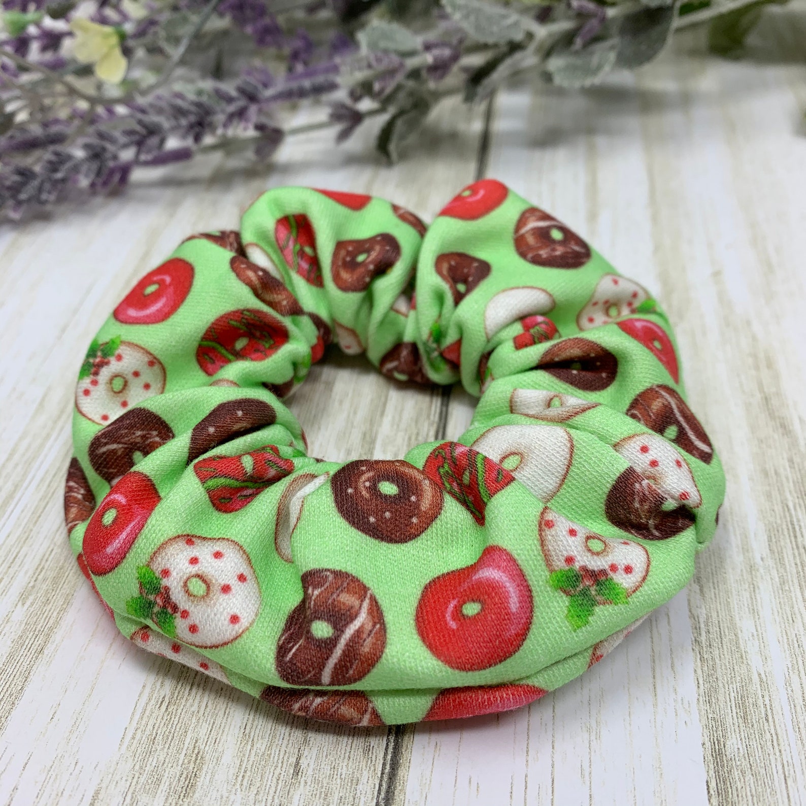 Donut scrunchie handmade retro scrunchies doughnuts hair | Etsy