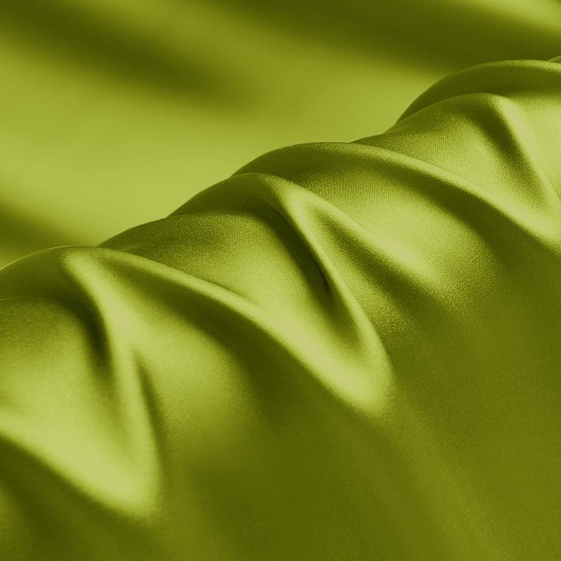 Chartreuse 100% Pure Mulberry Silk Fabric by the Yard 19 Momme 6A Grade ...