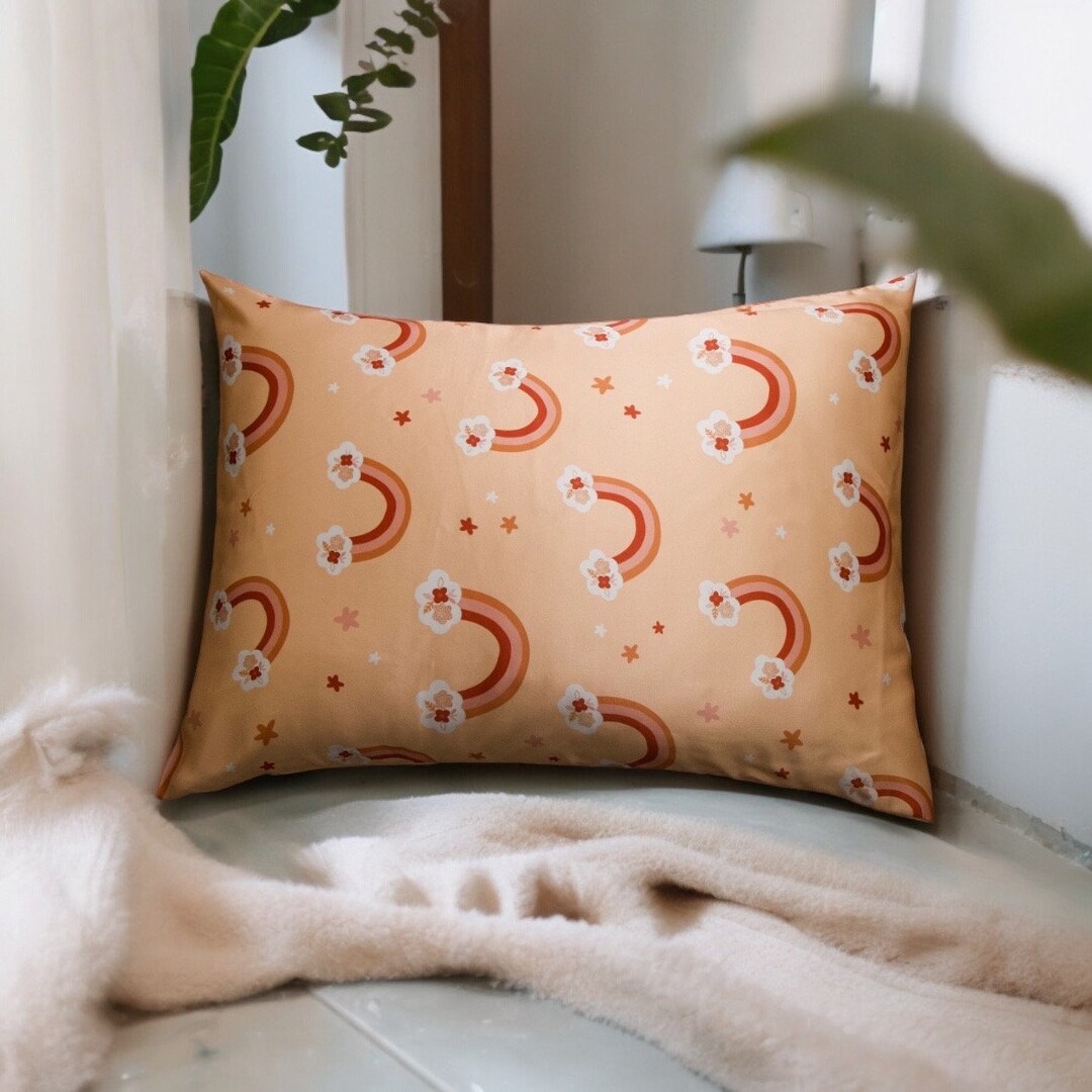 Peach Rainbow Mulberry Silk Pillowcase: Handmade 19 Momme Cover - Etsy