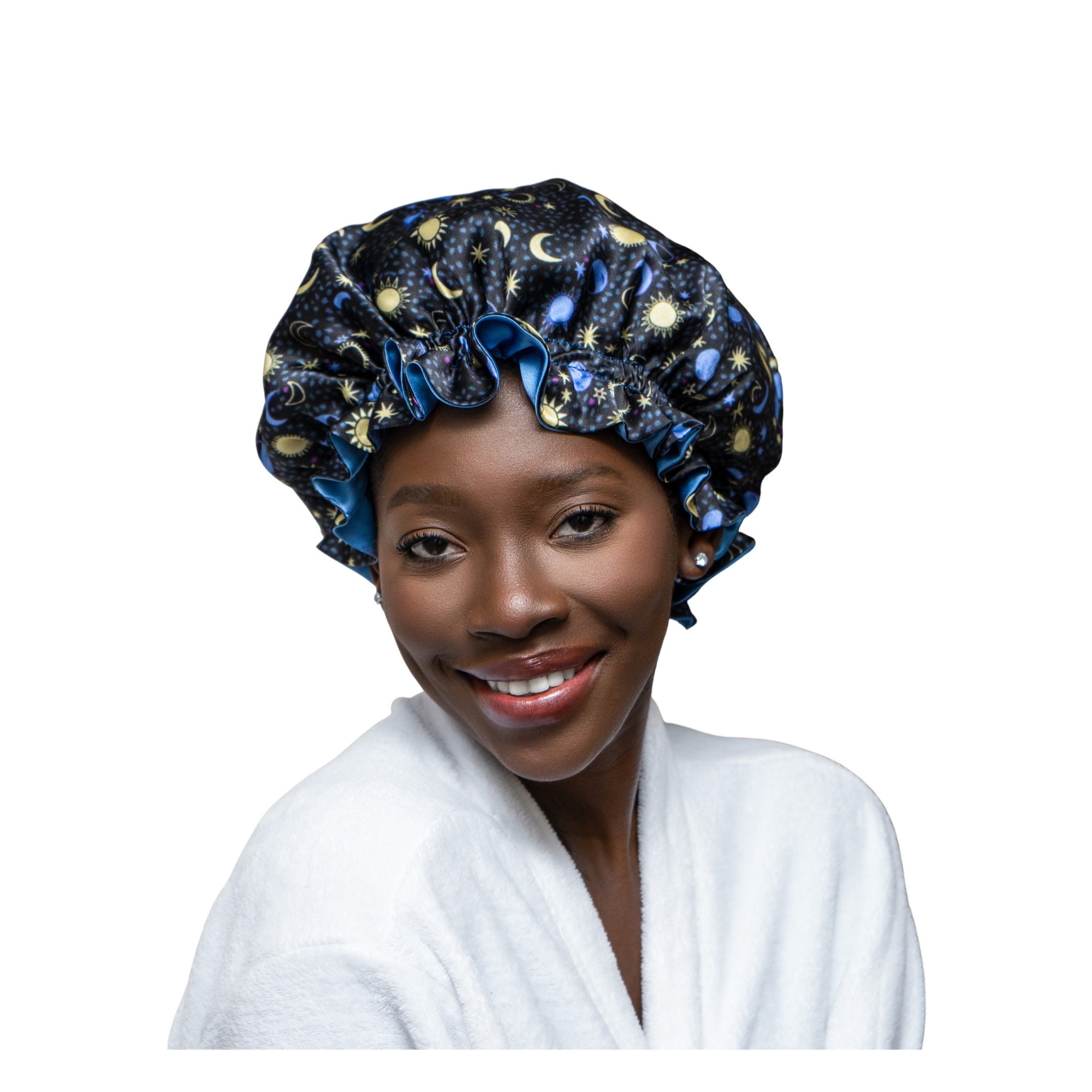 Reversible 100% Pure Silk Bonnet Sun and Moon Print Double | Etsy