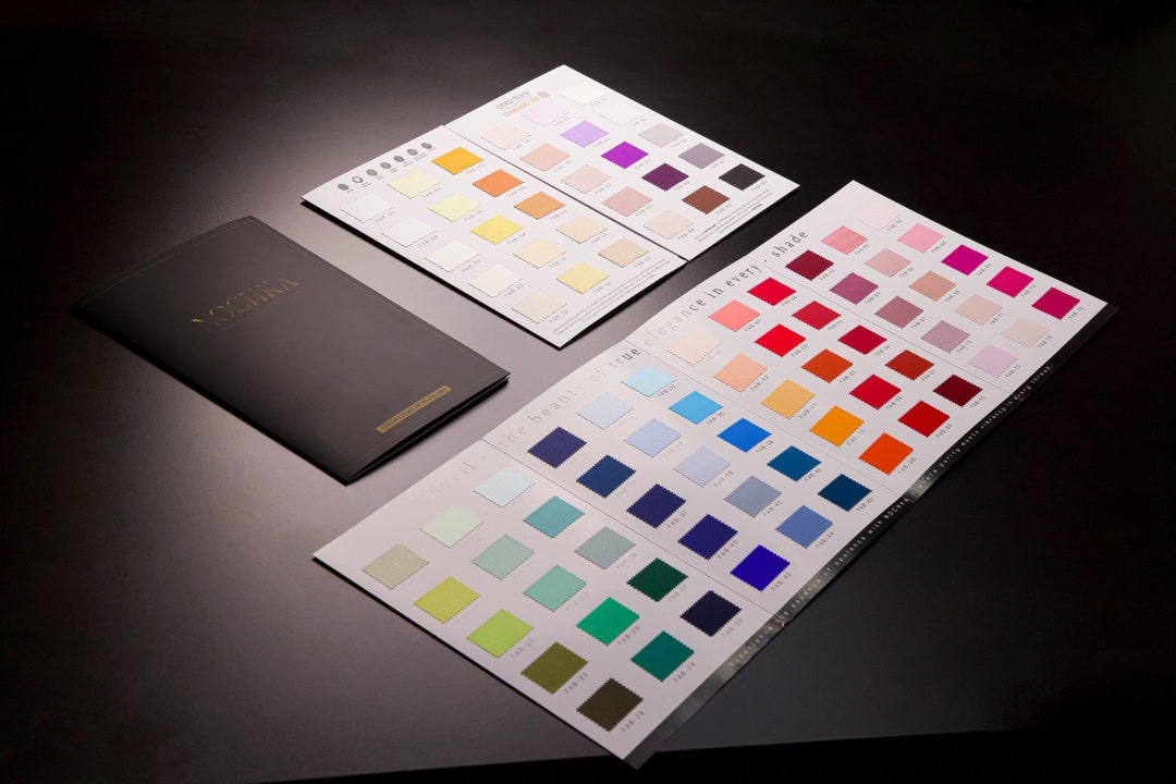 Color Chart for 90 Colors of Pure Mulberry Silk Fabrics 19 Momme 6A ...