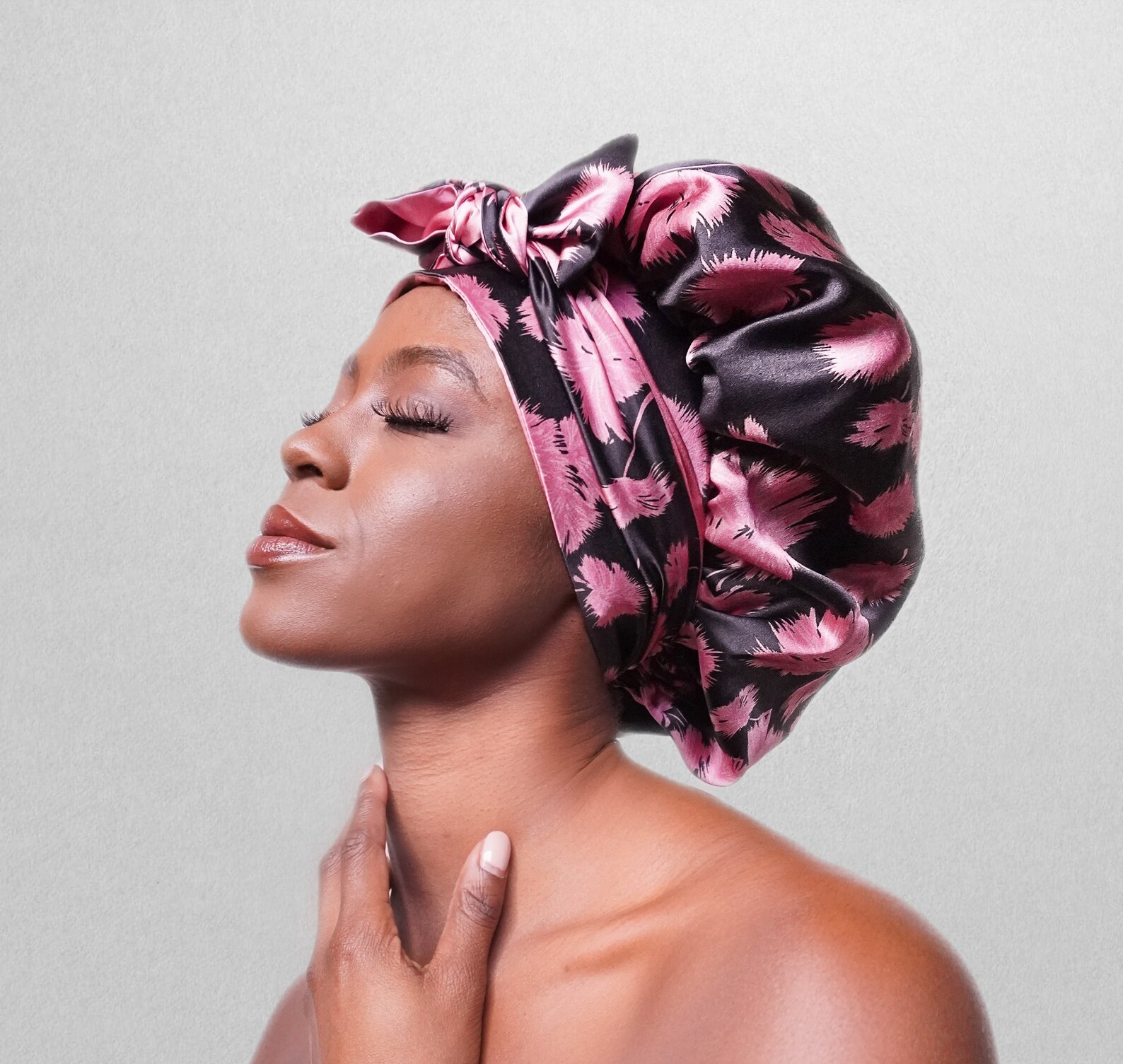 Reversible Mulberry Silk Bonnet: Rose Gold & Punch Print, Handmade - Etsy