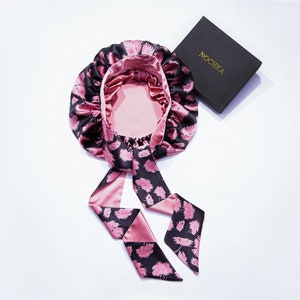 Reversible Mulberry Silk Bonnet: Rose Gold & Punch Print, Handmade - Etsy