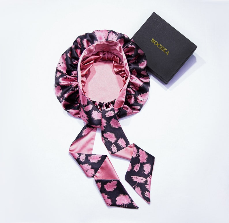 Reversible Mulberry Silk Bonnet: Rose Gold & Punch Print, Handmade - Etsy