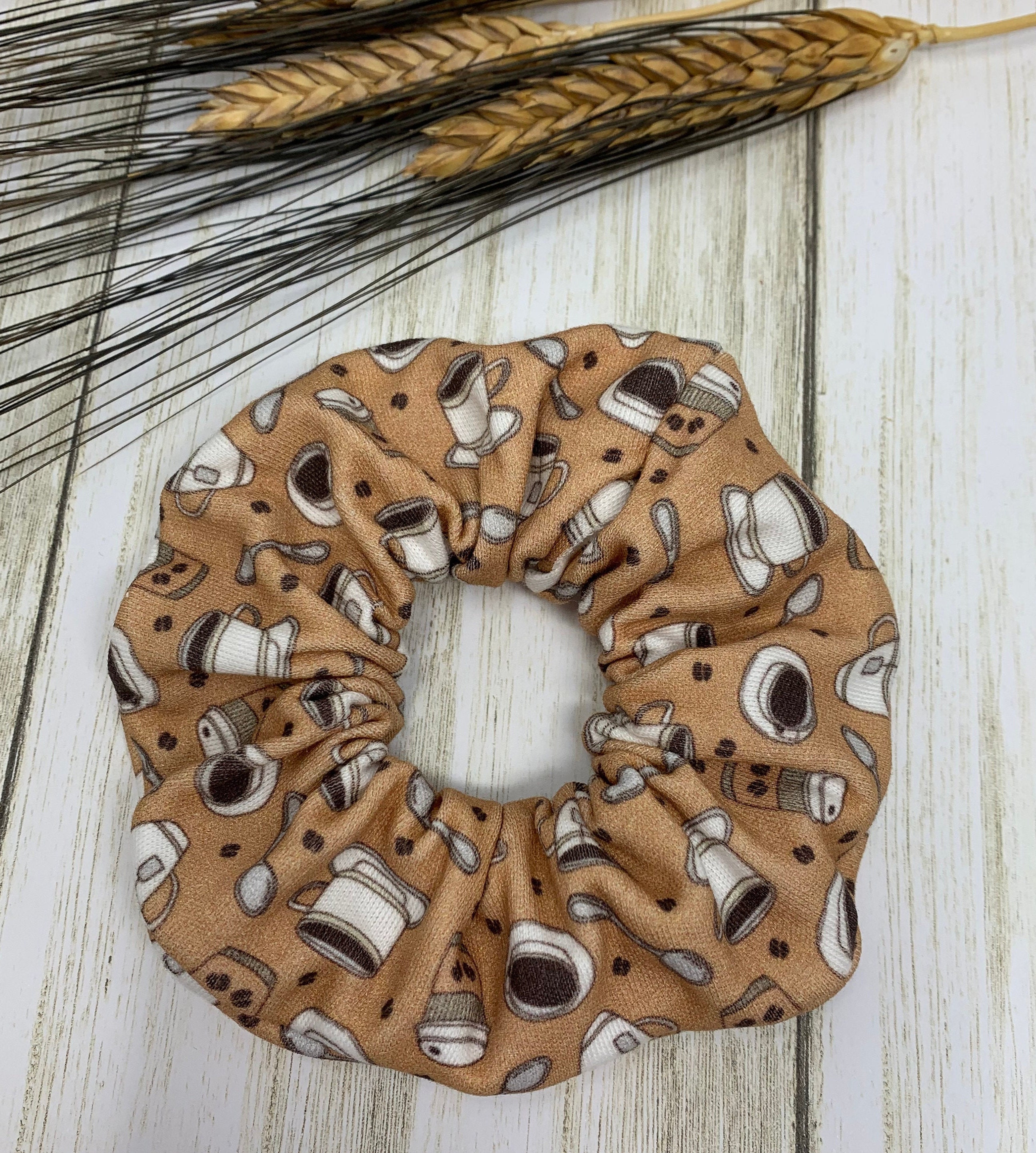 Coffee Scrunchies/ Handmade Soft Cotton Scrunchie/ Coffee - Etsy