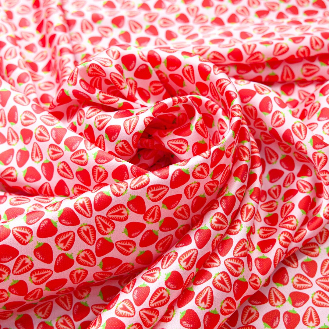 Strawberry Print 100% Pure Mulberry Silk Fabric 19mm 54" Width - Etsy