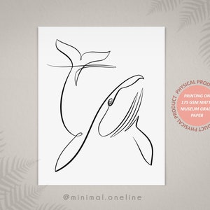 Whale Poster Print, Printable Whale Line Art, Whale Drawing, Whale Illustration, Minimalist Wall ...