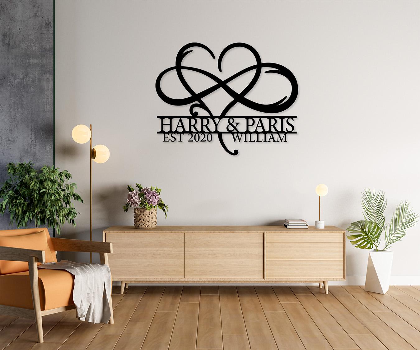 Custom Couple Name Sign Svg Png Dxf, Custom Last Name Sign, Infinity ...