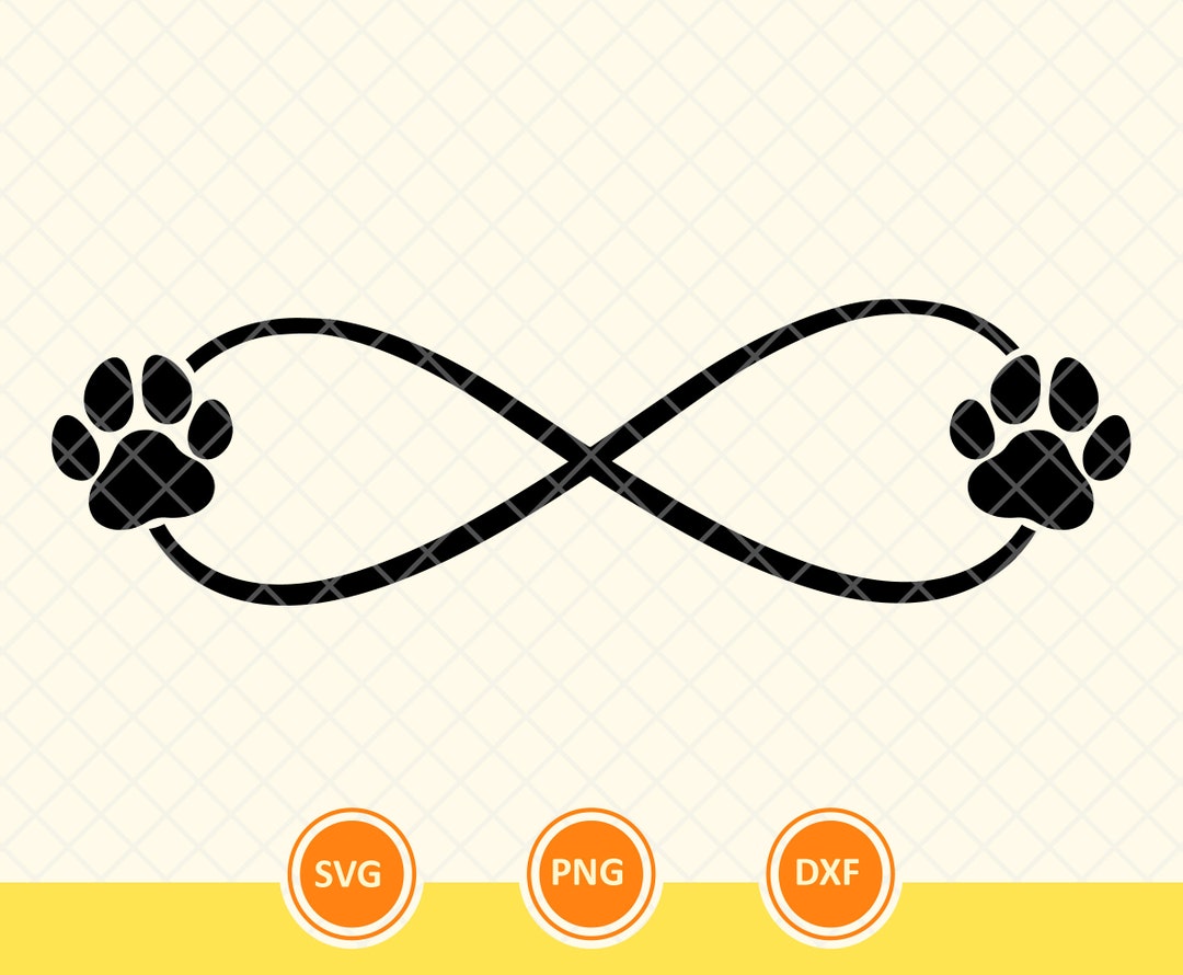 Infinity Symbol With Paw Print Svg, Dog Paw Monogram Svg, Dog Mom, Paw ...