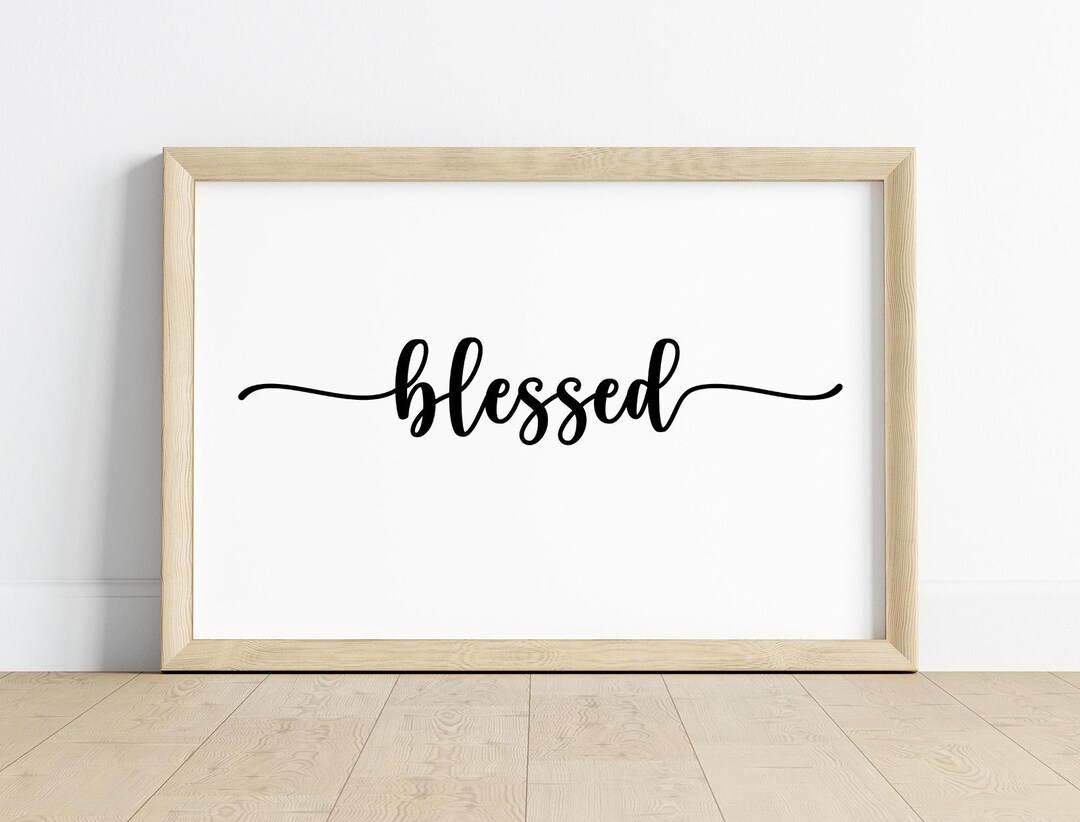 Blessed Svg Png, Blessed Clipart, Stylish Cursive Script Text, Digital ...