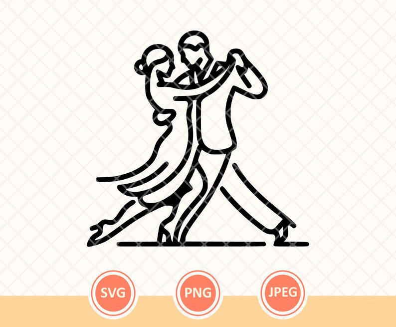 Tango Dancers Line Art, Flamenco Dance Svg, Digital Print, Latin ...