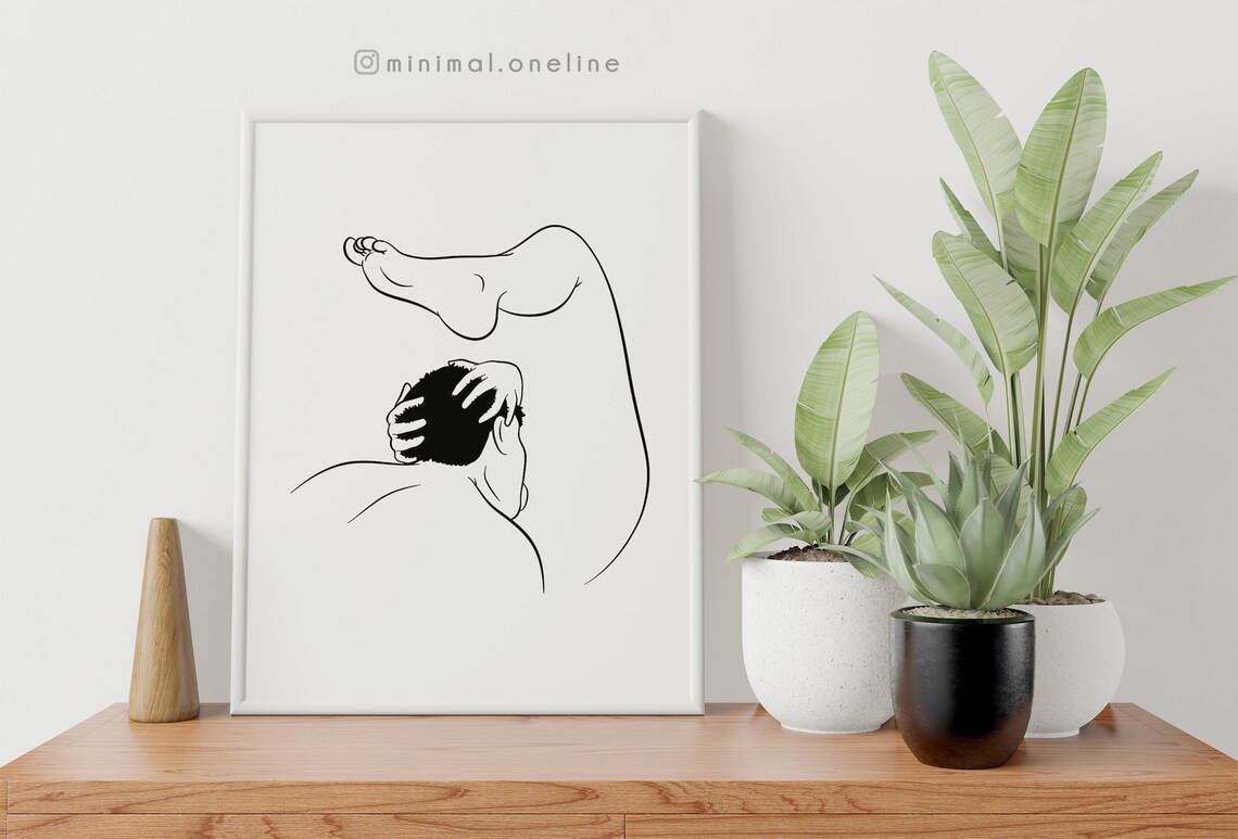 Erotic Line Art Print Oral Sex Scene Svg Minimal Erotic Etsy