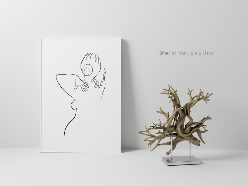 Female Body Figure Line Art Print Woman Torso Drawing - Etsy