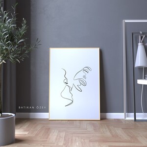 Kissing Couple One Line Drawing Erotic Line Art Abstract - Etsy