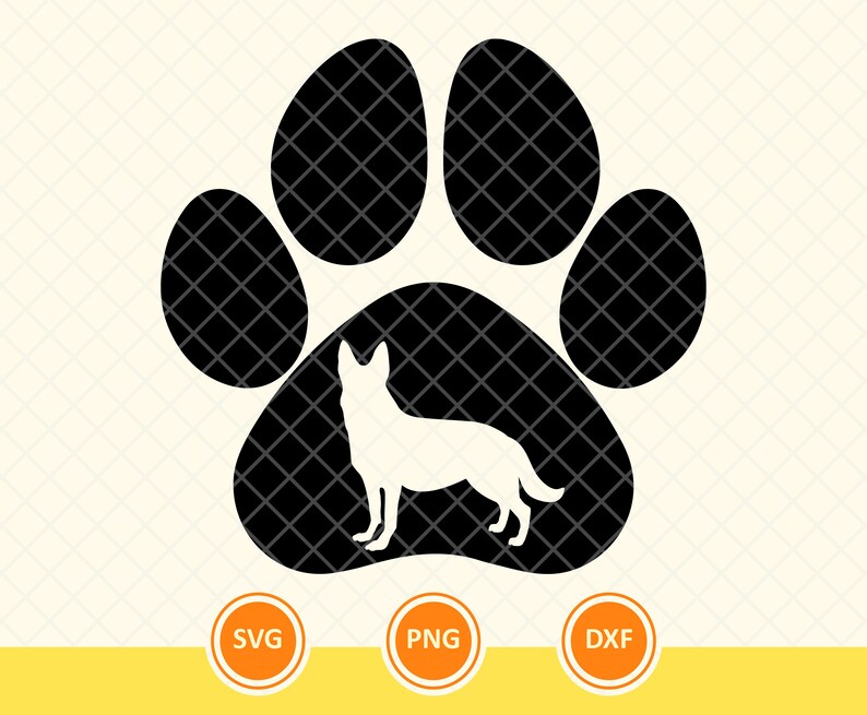German Shepherd Svg Paw Print Svg Shepherd Dog Svg German - Etsy