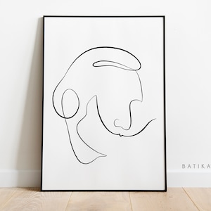 Salvador Dali Art Print, Salvador Dali Poster, One Line Drawing, Wall ...