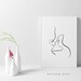 Kissing Couple One Line Wall Art, Romantic Kiss Line Drawing, Minimal ...