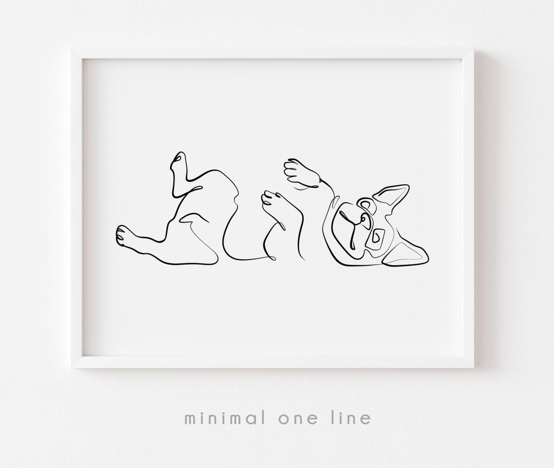 French Bulldog Line Art, Frenchie Drawing, Minimal Dog Illustration ...