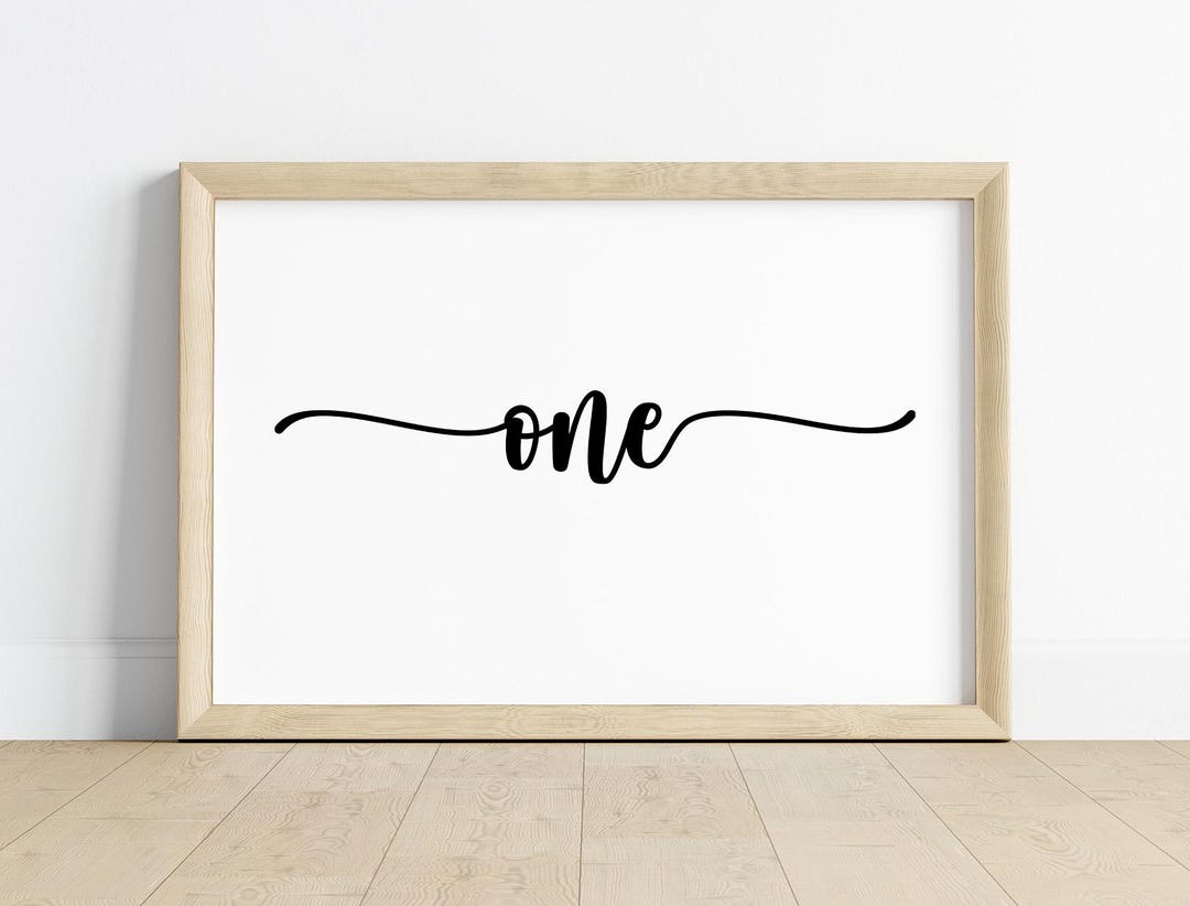 One Svg Png, One Clipart, Stylish Cursive Script Text, Digital Download ...