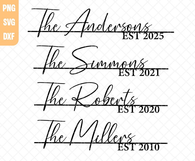 Custom Family Name Sign Svg Png Dxf, Custom Last Name Sign, Laser Cut ...