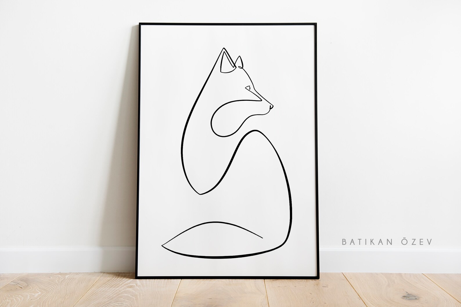 Printable Line Art Fox Poster Digital Fox Print Minimal Fox | Etsy