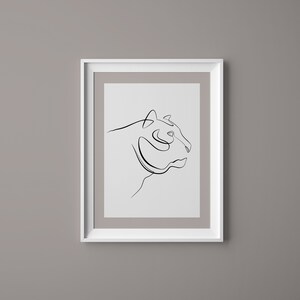Animal Wall Decor, Tiger Line Art, Tiger Drawing, Minimal Line Art ...