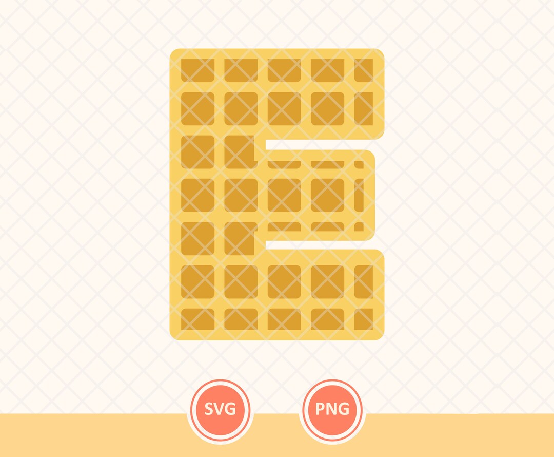 Waffle Letter E Svg, Waffle Letter E Png, Waffle Alphabet Svg, Waffle ...