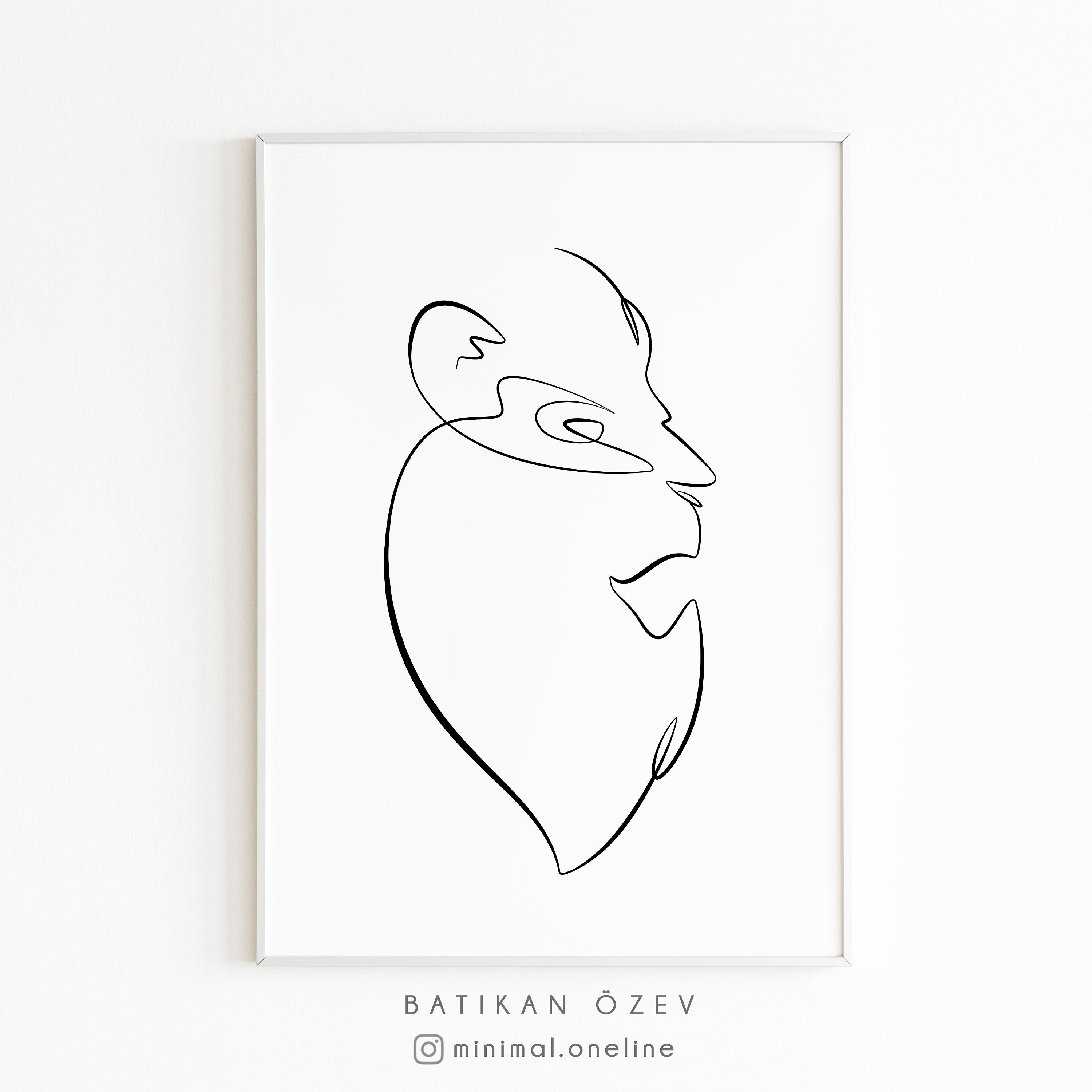 Simple Lion Head Line Drawing