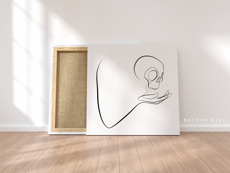 Abstract Skull Line Art Print Skull Figure Poster Hand | Etsy