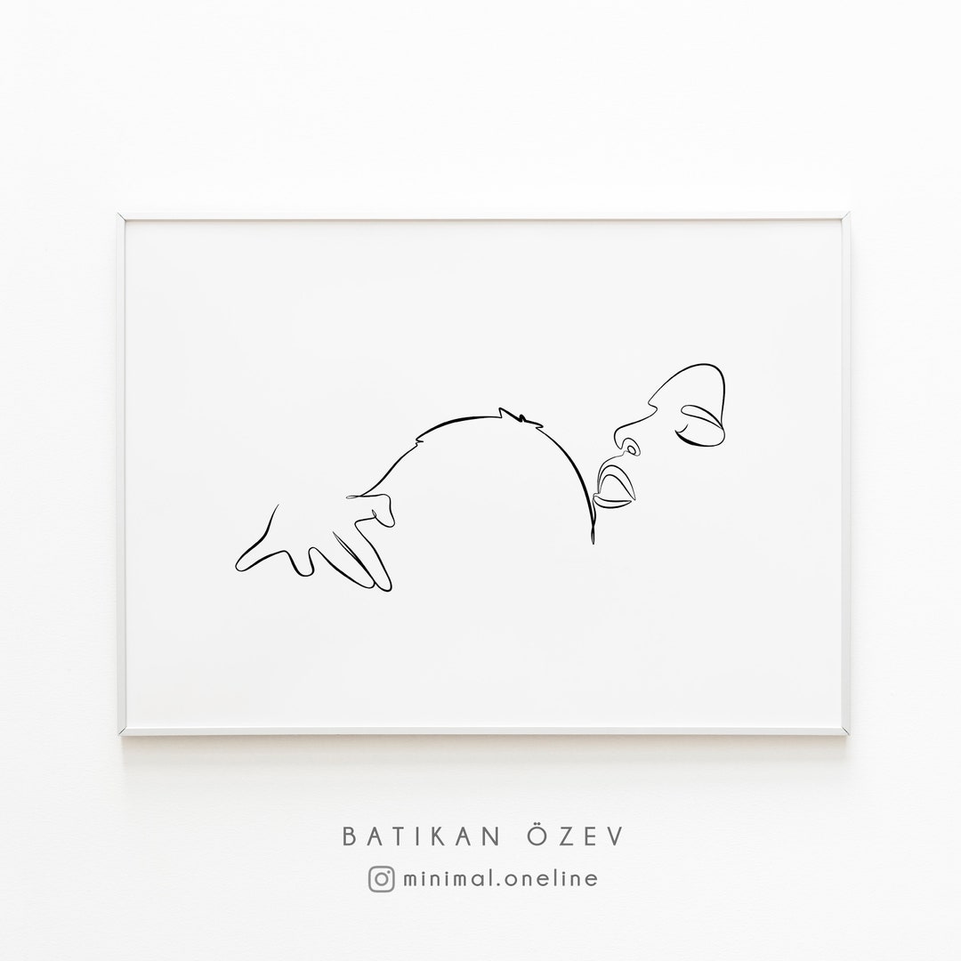 Abstract Couple Love Line Art Print Erotic Sex Scene Wall Art