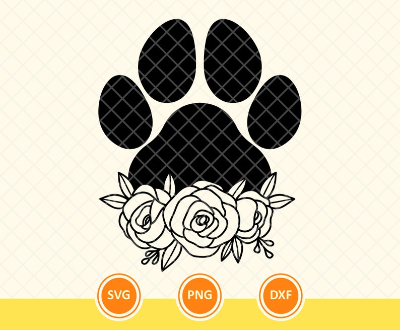 Flower Paw Print Svg Floral Paw Print Svg Dog Mom Dog Mama - Etsy