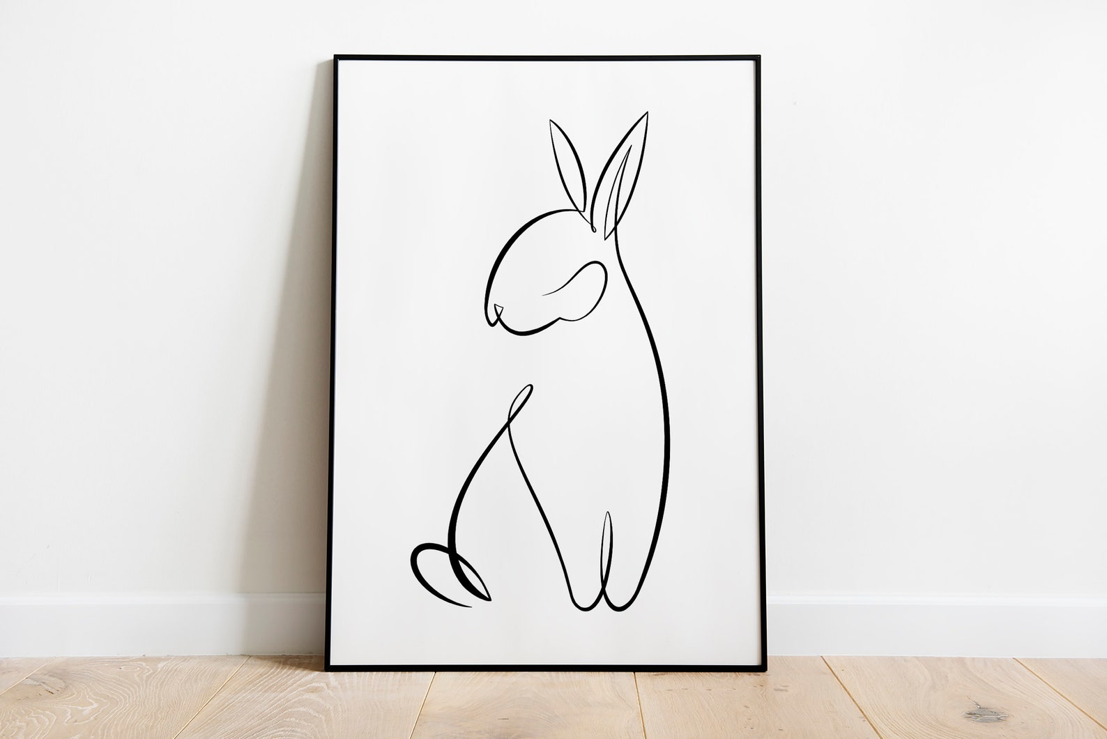Arte de la figura del conejo abstracto dibujo del conejo | Etsy