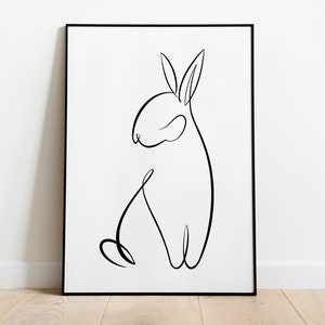 Arte de la figura del conejo abstracto, dibujo del conejo, dibujo de ...