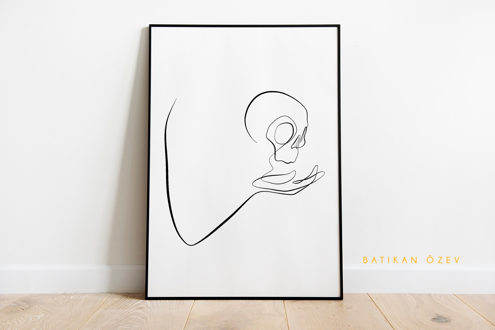 Abstract Skull Line Art Print Skull Figure Poster Hand | Etsy